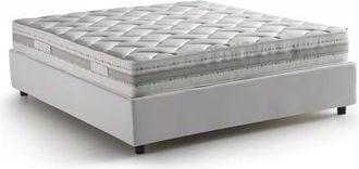 Talamo Italia Doppelbett Cecilia, Bettkasten mit Kunstlederbezug, 100 % Made in Italy, &Ouml;ffnung vorne, inklusive Matratze 160 x 190 cm, Wei&szlig;