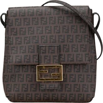 Fendi Sac bandouli&egrave;re Pre-owned &Eacute;l&eacute;gant &agrave; Motif et Embellissement Ext&eacute;rieur - Femme - Pre-owned - Brun - Taille: ONE Size