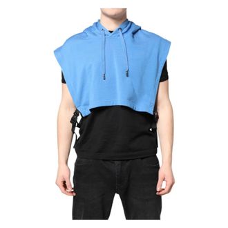 Dolce & Gabbana Blaue Baumwoll-Kapuzen-Sportweste Pullover - - Jackets - Herren - Blau - ONE SIZE
