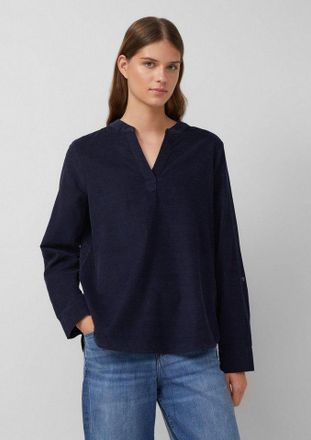 s.Oliver Langarmbluse Bluse Feincord-Bluse mit Turn-up und Raffung am Rücken