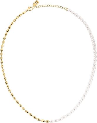 La Petite Story Collier en acier et Perle synth&eacute;tique