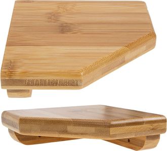 BESPORTBLE 2 Stück Wand Eckregal aus Pflegeleichtem Material Schwebendes Küchen und Badregal ohne Bohren Platzsparende Eckaufbewahrung für Zuhause und Büro 14cm 