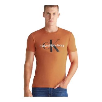 Calvin Klein Homme, Tops, Orange, Taille: S TShirt iconique - Calvin klein