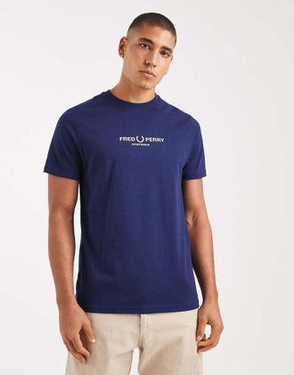 Fred Perry T-Shirt in franz&ouml;sischem Marineblau mit Sportswear-Logo