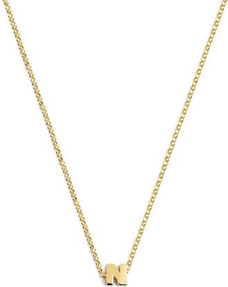 Singularu Single Letter Personalisierte Halskette. Sterlingsilber mit 18 Kt Vergoldeter Beschichtung. Schmuck für Damen. Buchstabe N