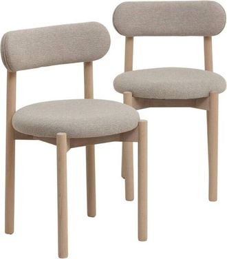 Made In Meubles Made In Meubles - Chaise en bois de hêtre clair et tissu Aline (lot de 2)