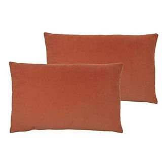 furn. Contra Feather Filled Cushions (Twin Pack), Polyester, Linen, Brick