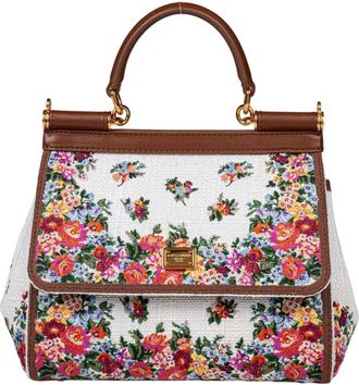 Dolce & Gabbana Femme, Sacs, Multicolore, Taille: ONE Size Sicily Medium Embroidered Handbag