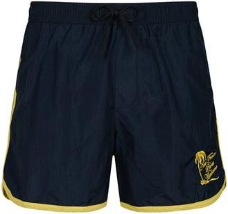 Dr&ocirc;le de Monsieur Short de bain &agrave; liser&eacute; contrastant et logo brod&eacute;