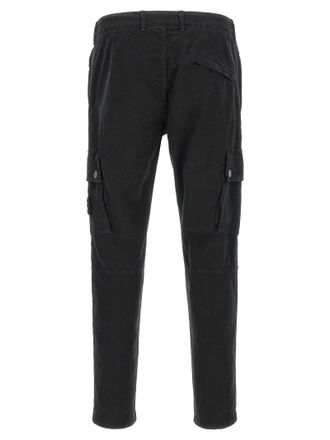 Stone Island Stretch Cotton Canvas Cargo Pants - Black