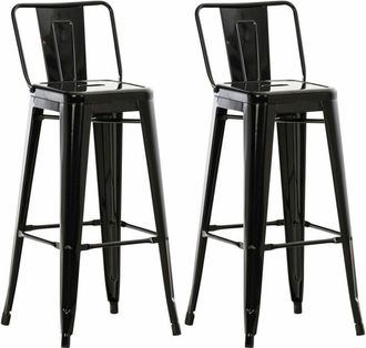 Clp Lot de 2 Tabourets de bar Mason Noir