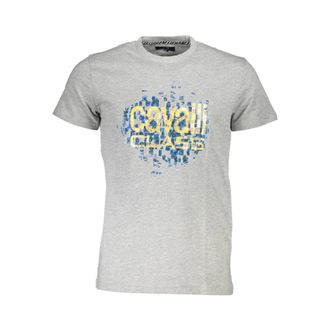 Cavalli Bedrucktes Logo-T-Shirt - - Tops - Herren - Grau - XL