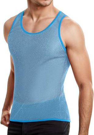 Generic V&ecirc;tements exotiques pour hommes, coupe ajust&eacute;e, col rond, haut de f&ecirc;te brillant, tenue d&eacute;contract&eacute;e au quotidien, confortable &agrave; la maison, mode d&eacute;t&eacute;, 