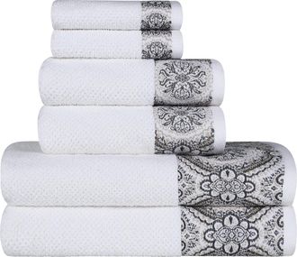 Superior Medallion Handtuch-Set, t&uuml;rkische Baumwolle, sehr saugf&auml;hig, Jacquard-Handt&uuml;cher, 33 x 33 cm, Handt&uuml;cher 40,6 x 71,1 cm, Badet&uuml;cher 68,6 x 137,2 cm, w