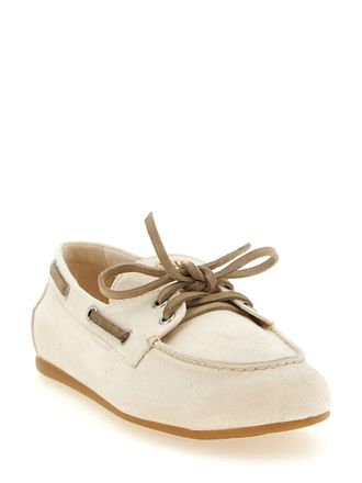 Miu Miu Deck Boat Shoe - Cream