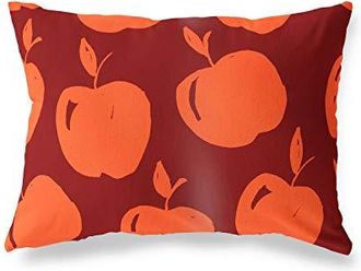 Bonamaison Le Jardin du Lin Kissen Zierkissenbezug Orange-Bordeaux Kissenbezug, Weich Bequem, Für Zuhause Autos Büro Sofa Wohnzimmer Couch Schlafzimmer Dekor, 35