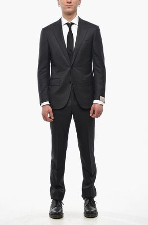 Corneliani Slim-Fit-Anzug aus Schurwolle mit klassischem Revers Corneliani