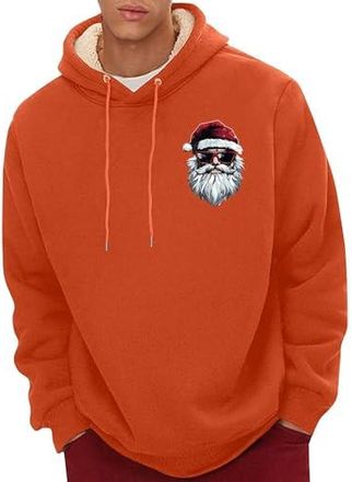 Generic Manteau à capuche en polaire pour homme - Sweat américain dhiver en velours épais - Chaud et résistant au froid - Pour la vie quotidienne, cadeaux de 