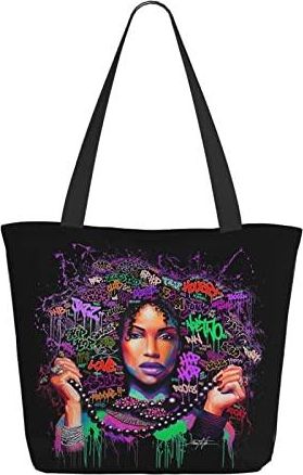 AOOEDM Femmes noires africaines dans un sac &agrave; provisions pour dames am&eacute;ricaines 13x11x7in.Le cadeau parfait pour la Saint-Valentin.Cest de la Saint-Valentin 