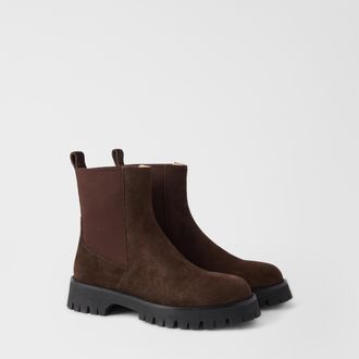 Furla Camden Stiefeletten Cioccolato Braun Rauleder Damen