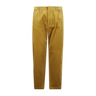 Prada Samt-Cordhose mit Emaille-Logo - - Trousers - Herren - Gelb - L