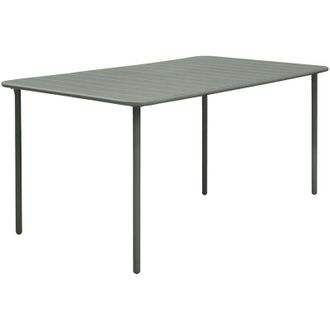 Sweeek Table de jardin m&eacute;tal 6-8 places. kaki. Amelia. 160x90xH72.5cm