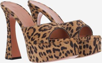 Amina Muaddi Womens Heeled Sandals Dalida Pony Skin Multicolour