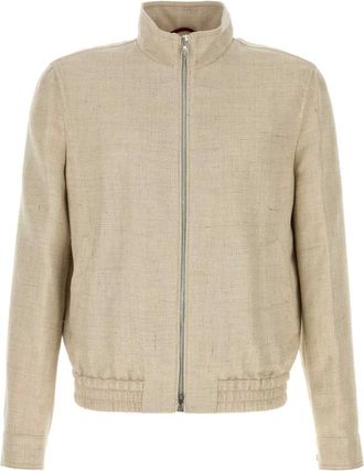 Brunello Cucinelli Homme, Vestes, Beige, Taille: XL Veste en m&eacute;lange de soie