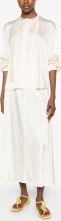 Forte_Forte Silk Bow-Tie Blouse - Cream