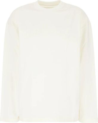 Jil Sander Femme, Tops, Blanc, Taille: 40 FR Logo T-Shirt