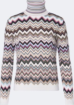 Missoni Pull &agrave; col roul&eacute; Zigzag