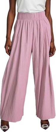 Generic Pantalon large en coton et lin pour femme, pantalon baggy en coton et lin pour femme, pantalon l&eacute;ger et confortable, pantalon palazzo &agrave; enfiler, coupe