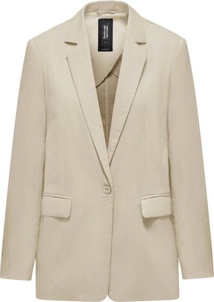 Bomboogie Femme, Vestes, Beige, Taille: 42 FR Blazer en toile de lin et coton
