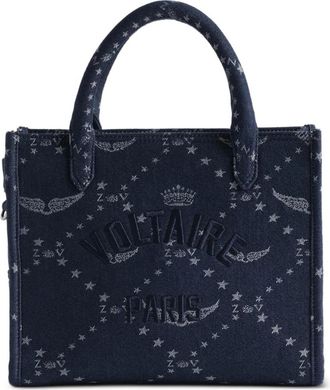 Zadig&Voltaire Femme, Sacs, Bleu, Taille: ONE Size Angel Tote XS Denim Monogram