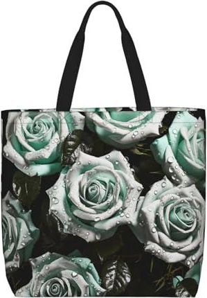 Generic Roses Verte Sac A Main Femme L&eacute;ger Sacs Grand Sac Fourre-Tout Pour Universit&eacute; Voyage Quotidienne