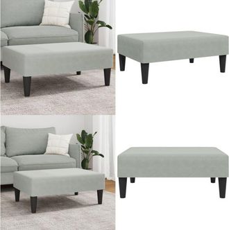 vidaXL Fußhocker Hellgrau 77x55x31 cm Samt - Samtsessel - Grau - Hocker - Fußhocker - Beistelltisch - Home & Living