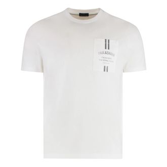 Paul & Shark Baumwoll-T-Shirt mit Rundhalsausschnitt - - Tops - Herren - Wei&szlig; - S