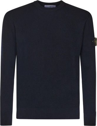 Stone Island Homme, Pulls, Bleu, Taille: XL 5100053 Full Rib RWS Wool