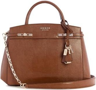 Guess sac &agrave; main sac &agrave; &eacute;paule bandouli&egrave;re Melinda Triple Compartment Satchel Cognac brun