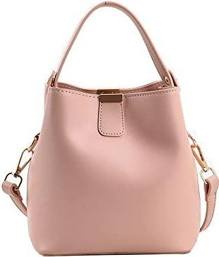 Generic Sac &agrave; bandouli&egrave;re en cuir pour femme, sac &agrave; main Hobo de taille moyenne, sac &agrave; main tendance avec poign&eacute;e sur le dessus, rose, Medium