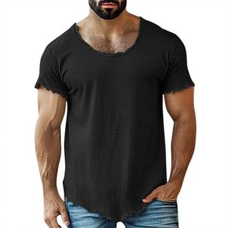Generic Chemise en coton et lin pour homme - Chemisier dentra&icirc;nement en coton et station d&eacute;t&eacute; pour homme - D&eacute;bardeur sans manches en coton respirant et confor