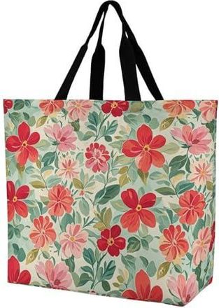 Generic Motifs Floraux Sac A Main Femmes L&eacute;ger Tote Bag Pliable Sac Fourre-Tout Pour Travail Shopping Quotidienne