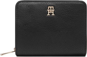 Tommy Hilfiger Geldb&ouml;rse Tommy Hilfiger Th Icon Med Za W/Flap AW0AW18475 Schwarz