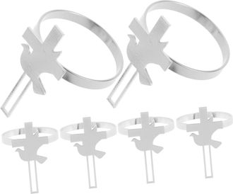 Amosfun 6 St&uuml;ck Heilige Kommunion Taufe Serviettenring Hochzeitszeremonie Dekorationen Serviettenhalter Weihnachten Serviettenringe Halter Serviettenschnalle 