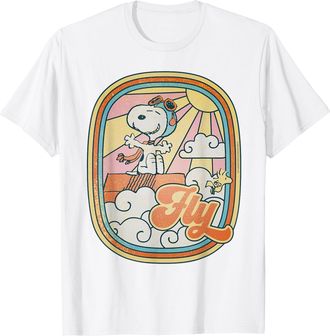 Peanuts Snoopy Woodstock Flying Ace 70er Jahre Groovy Vibes Flieger T-Shirt