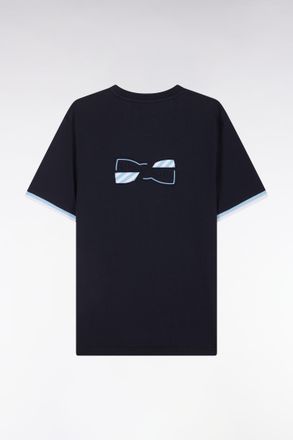 Eden Park T-shirt En Coton Marine Broderie Noeud Papillon Coupe Droite