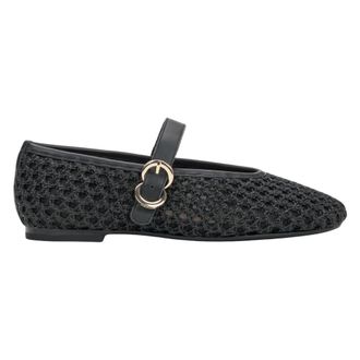 Frau Geflochtene Ballerinas mit Lederbesatz und goldener Schnalle - - Shoes - Damen - Schwarzk - 38 EU