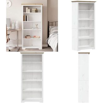 vidaXL Vidaxl - B&uuml;cherregal 5 F&auml;cher bodo Braun 82x40x173 cm Massivholz Kiefer - BucheRegal - Holzm&ouml;bel - Kiefernholzm&ouml;bel - Franz&ouml;sisches Design
