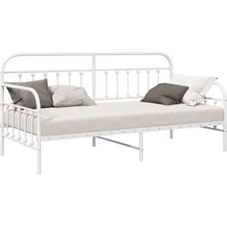 vidaXL Lit de jour Blanc 90x200 cm en Acier Vidaxl