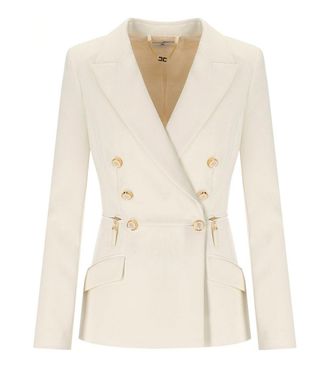 Elisabetta Franchi VESTE &Agrave; DOUBLE BOUTONNAGE MILK ELISABETTA FRANCHI